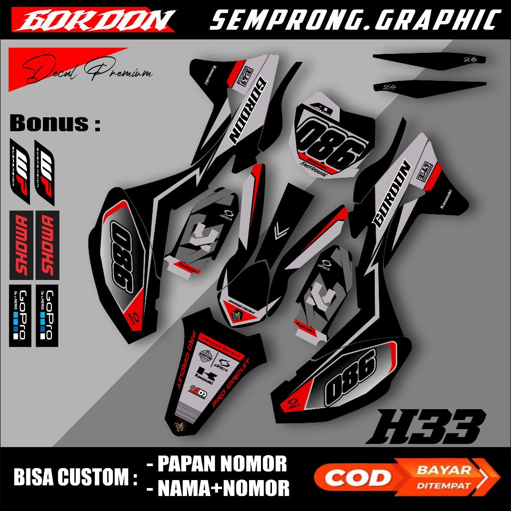 Jual DECALS STIKER KLX GORDON FULLBODY KEREN FULL VARIASI DESAIN BISA ...