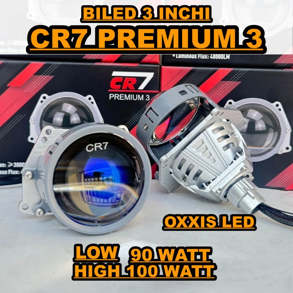 Jual Biled Projector 3 inch Bluelens 100 WATT Premium 3 CR7 High ...