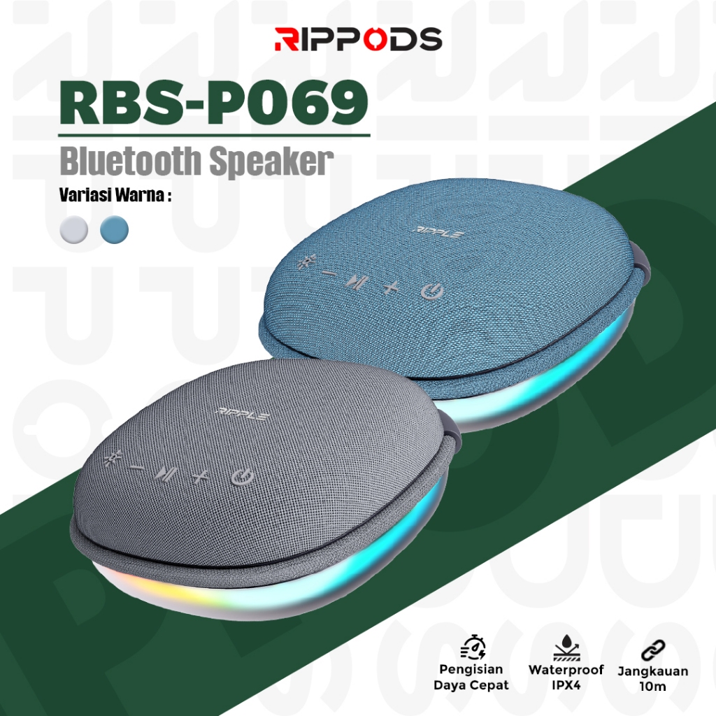 Jual Rippods Bluetooth Speaker Portable RBS P069 RGB Light | Shopee ...