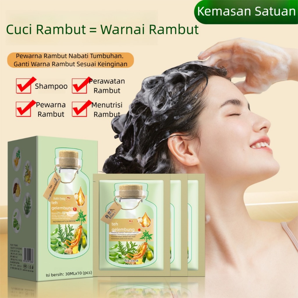 Jual Pakai.10 Harian Sekali kantong isi. Pewarna rambut gelembung ...
