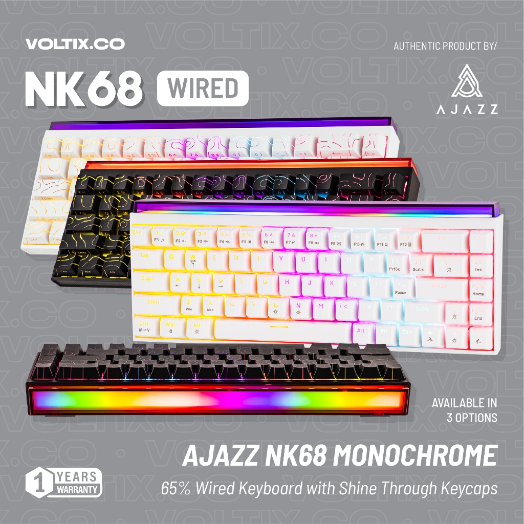 Jual Ajazz x Nacodex NK68 Wired Mechanical Keyboard Colorful With Side ...