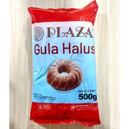 Jual Gula Halus PLAZA kemasan 500gr - icing sugar gula bubuk halus ...