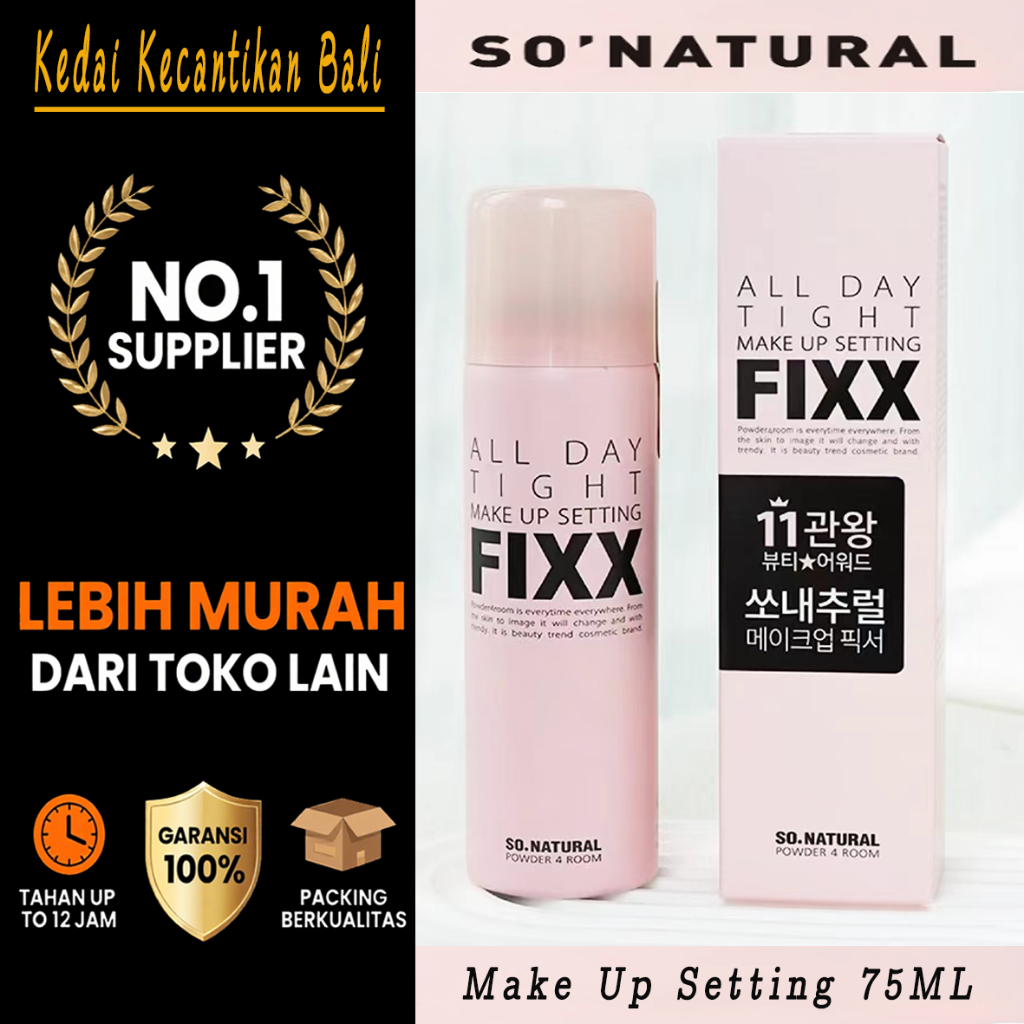 Jual setting spray KOREA SO NATURAL fixx all day tight setting spray ...