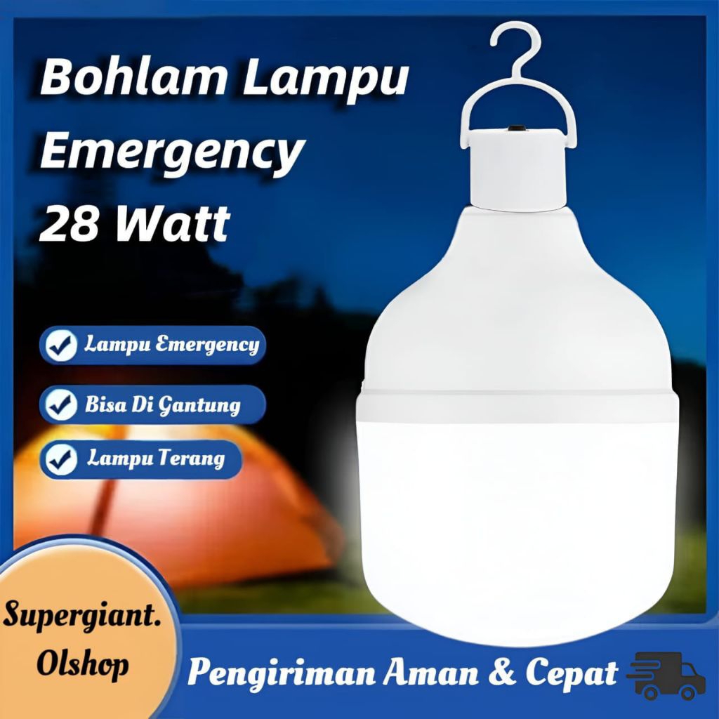 Jual Bohlam Lampu LED Emergency 28 W Jumbo Tetap Nyala Lama Walau ...