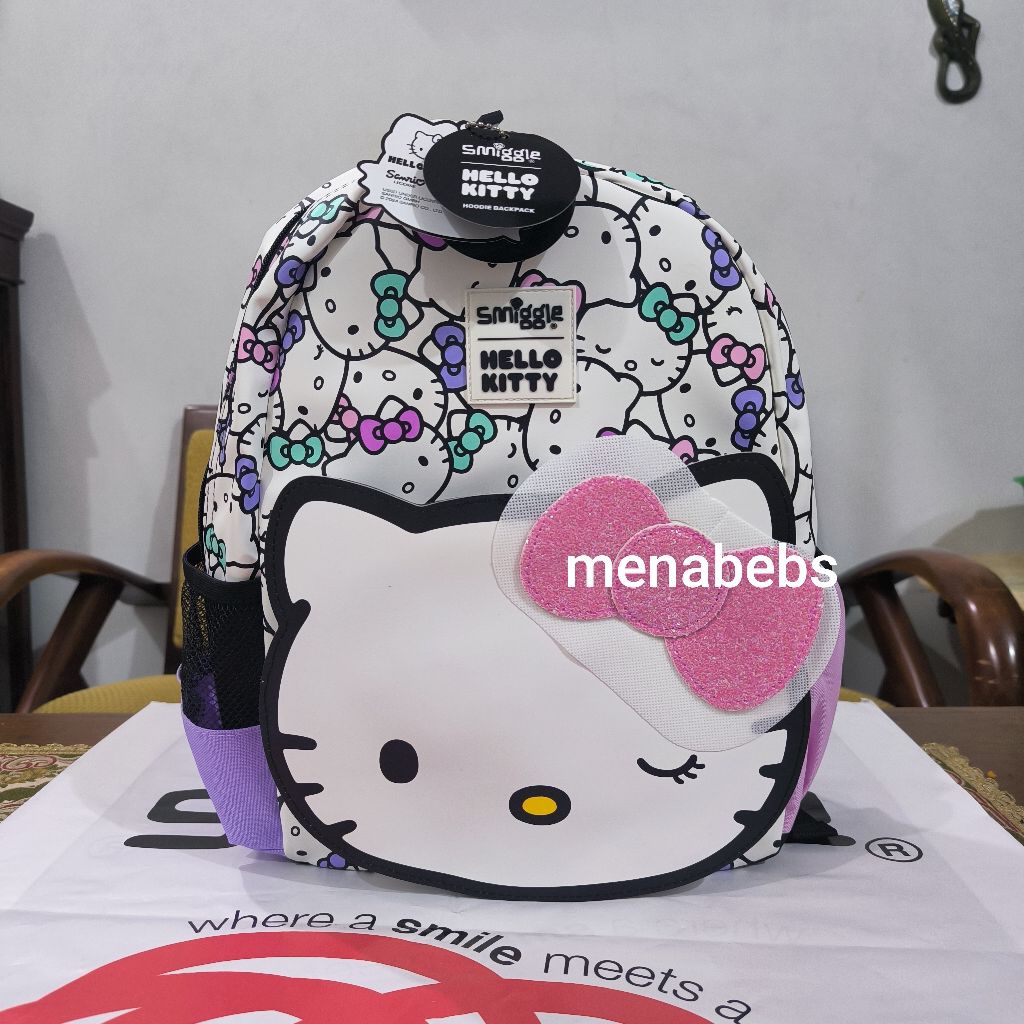 Jual Smiggle Hello Kitty Junior Hoodie Backpack ori store | Shopee ...