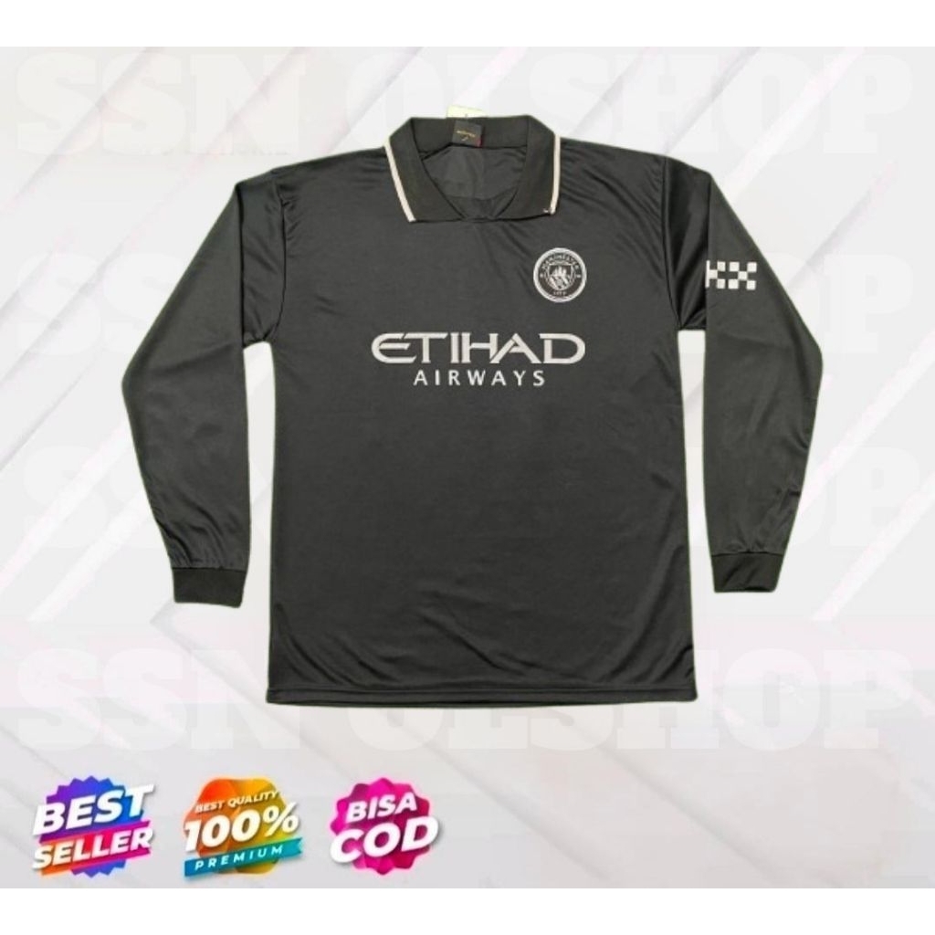 Jual jersey m city terbaru hitam away 2025 baju bola manchester city ...