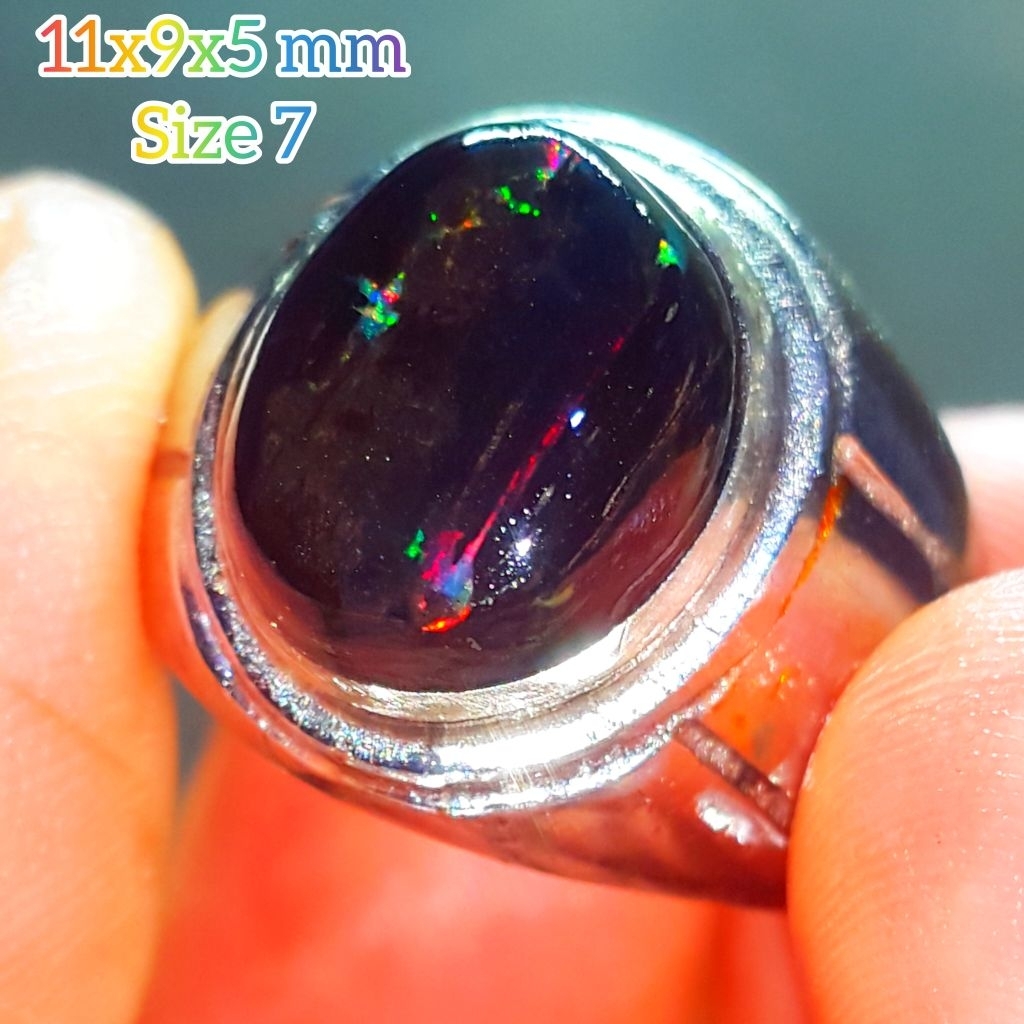 Jual Cincin Batu Akik Black Opal Sempur Banten Top Jarong Natural ...