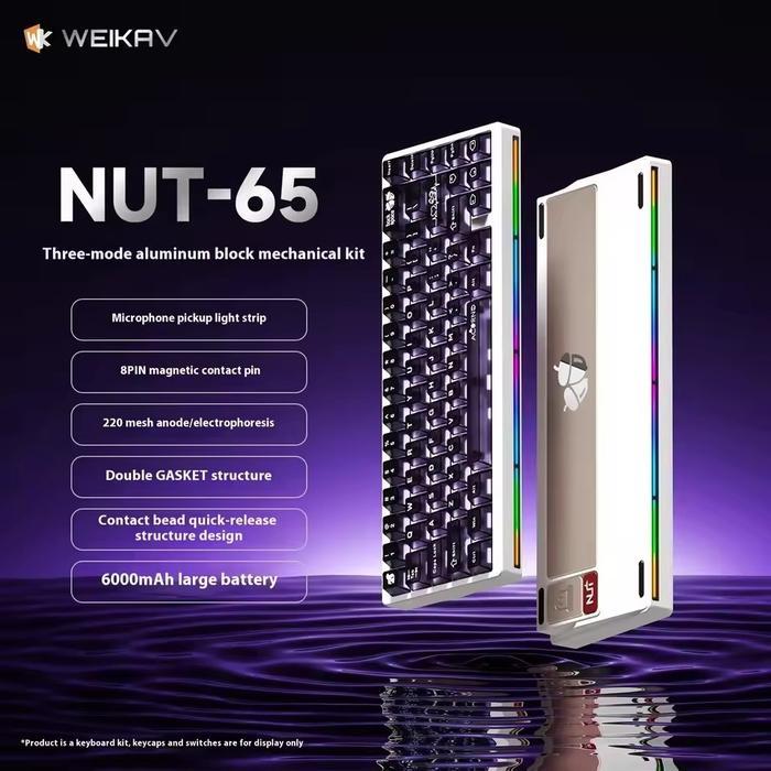 Jual WEIKAV NUT65 Aluminium Barebone 65% Layout Wireless RGB Hotswappable Mechanical Keyboard ...