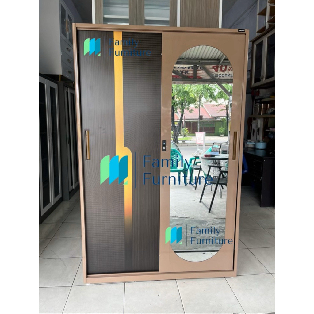 Jual Lemari Pakaian Plat Besi 3 Pintu (INF SL12 2C BKR HO-6) | Shopee ...