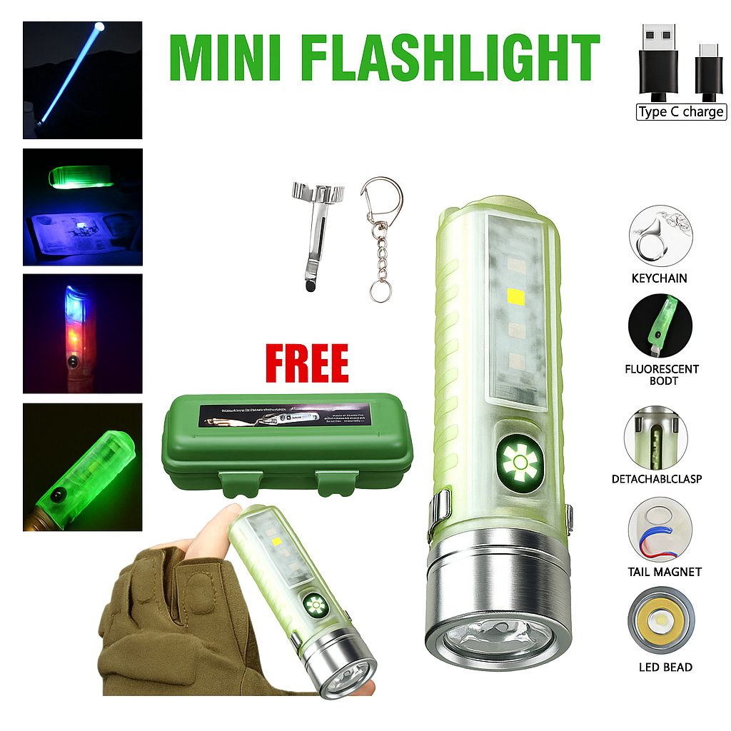 Jual 【BIG.ST88】SENTER LED MINI TRANSPARAN 520C // JARAK JAUH - 6 MODE ...