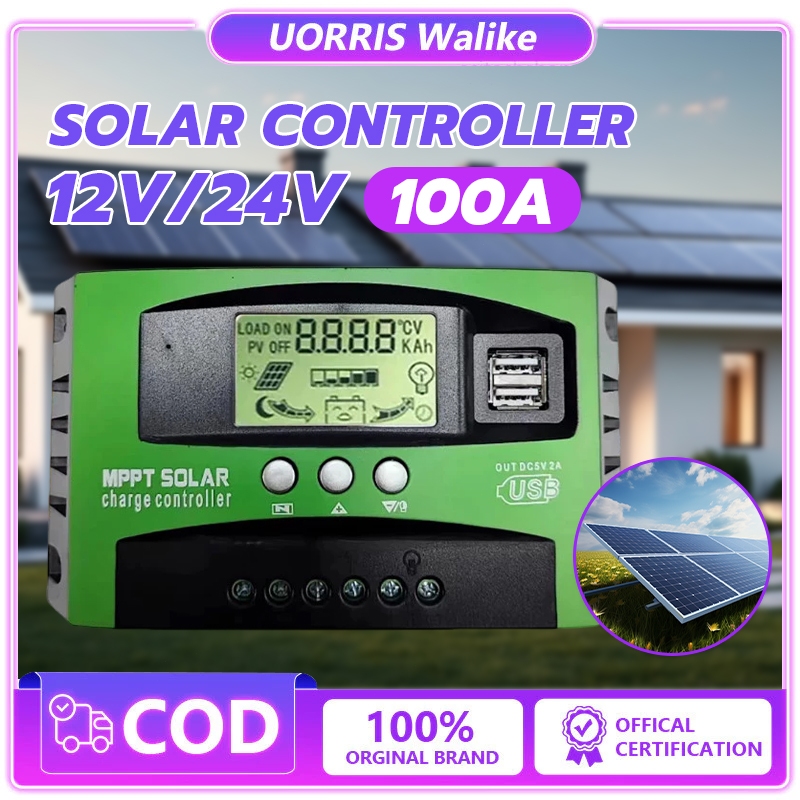 Jual Hijau 100A Solar Charge Controller MPPT 2 USB/Solar Charger ...