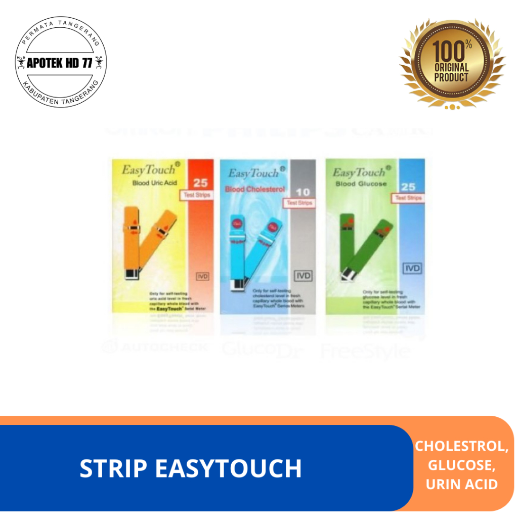 Jual TEST STRIP EASYTOUCH GULA DARAH/GLUCOSE, ASAM URAT DAN KOLESTROL ...