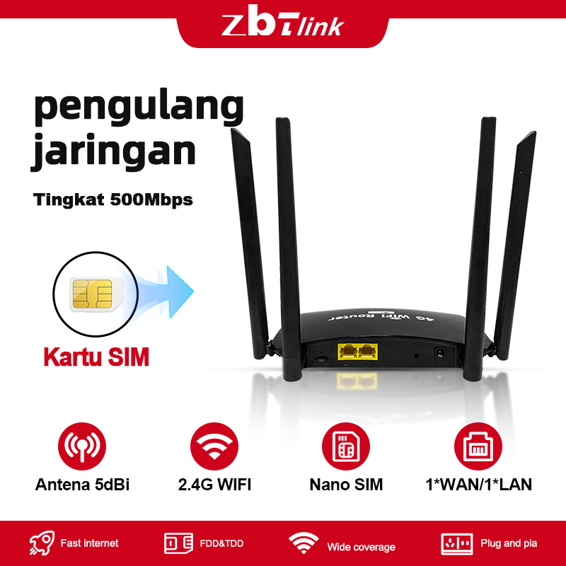 Jual ZBTlink Router 4G WiFi Nirkabel 500Mbps,Koneksi Super Cepat&Stabil ...