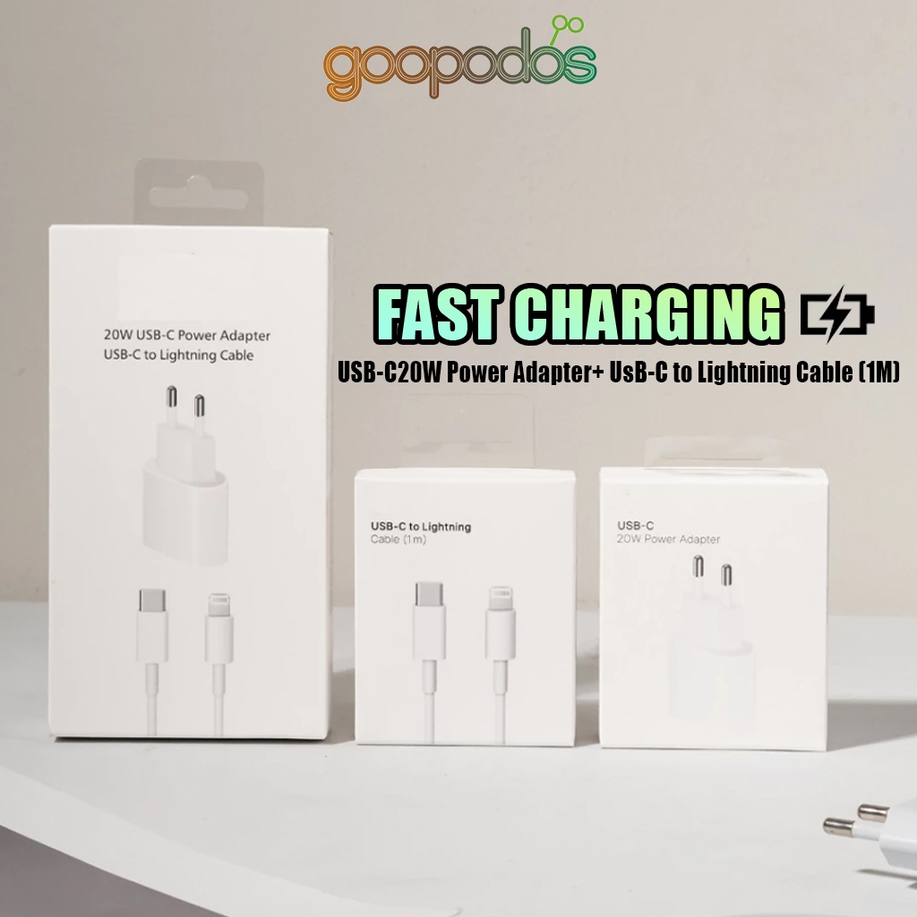 Jual Goopodos Charger iP 20w Fast Charging 1 Set Adaptor + Kabel for ip ...