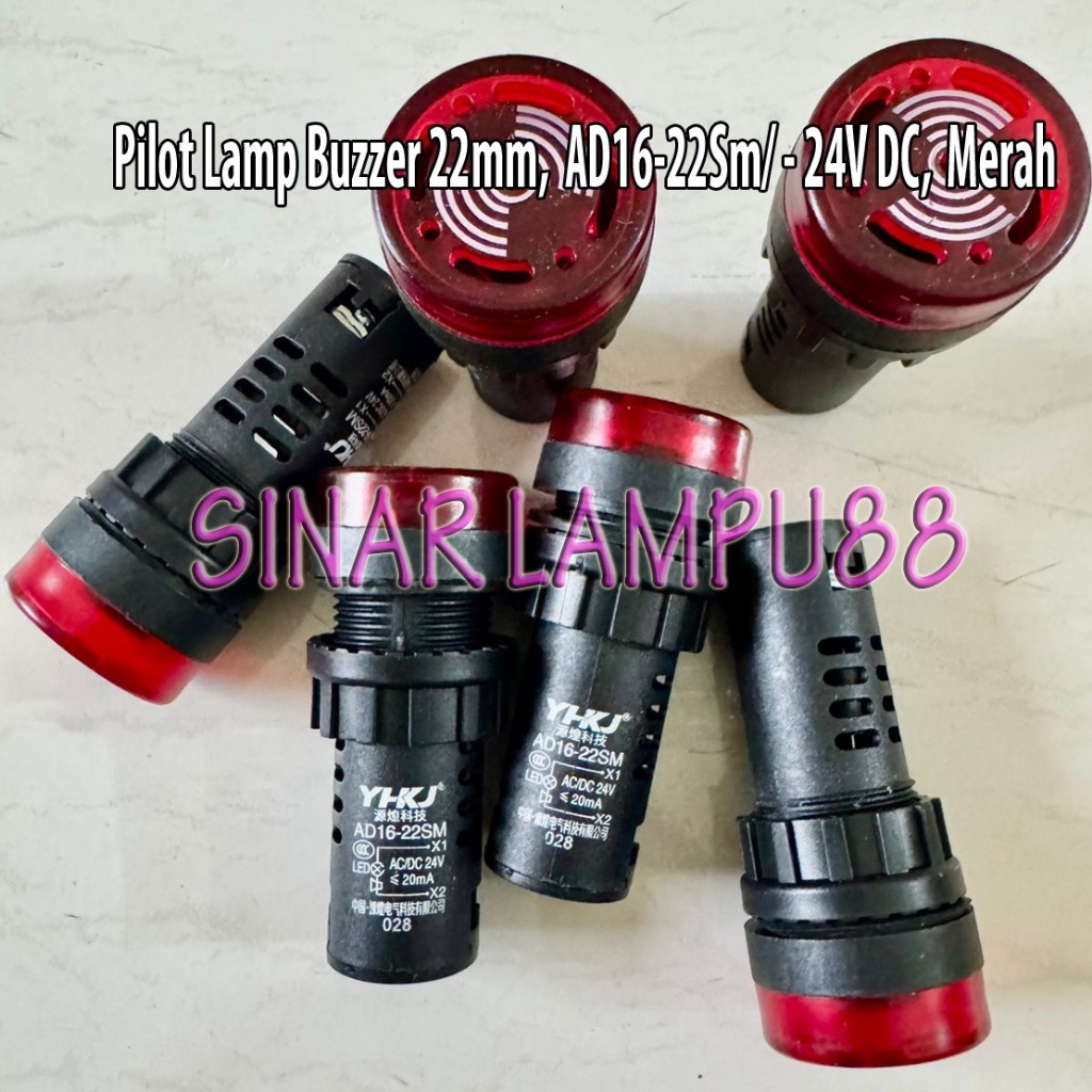 Jual Pilot Lamp Flash Buzzer 22MM AD16-22SM LED Light Beeper Alarm ...