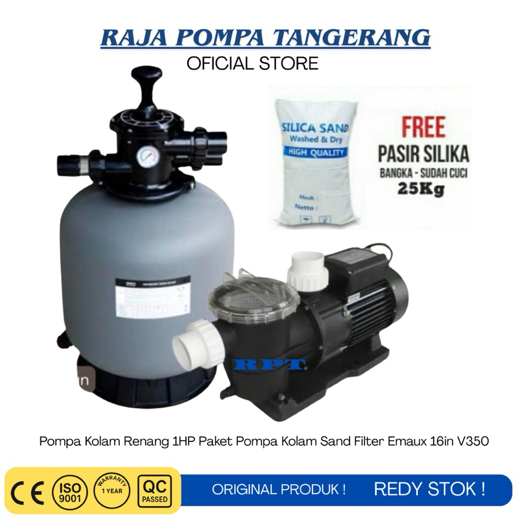 Jual Paket Pompa Kolam Renang 1Hp Venezia STP-100 Sand Filter EMAUX ...