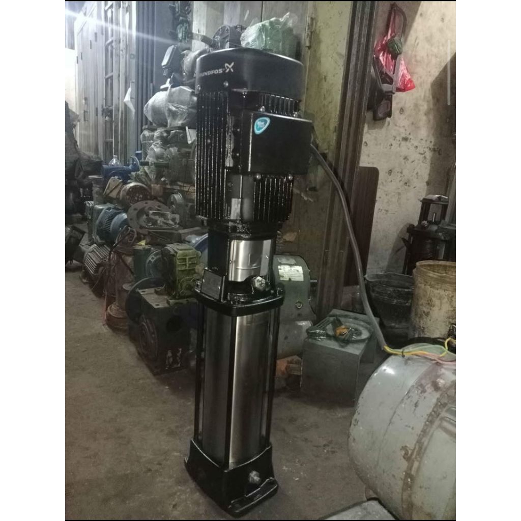 Jual pompa air vertical grundfos CR 5-14 3 hp 2.2 kw 3 phase 380v bekas ...