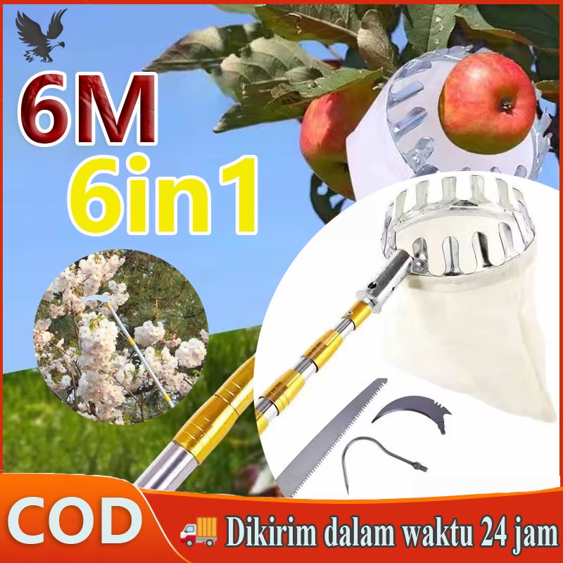 Jual 【COD】6M 6in1 Tongkat Panjang Untuk Petik Buah metal fruit picker ...