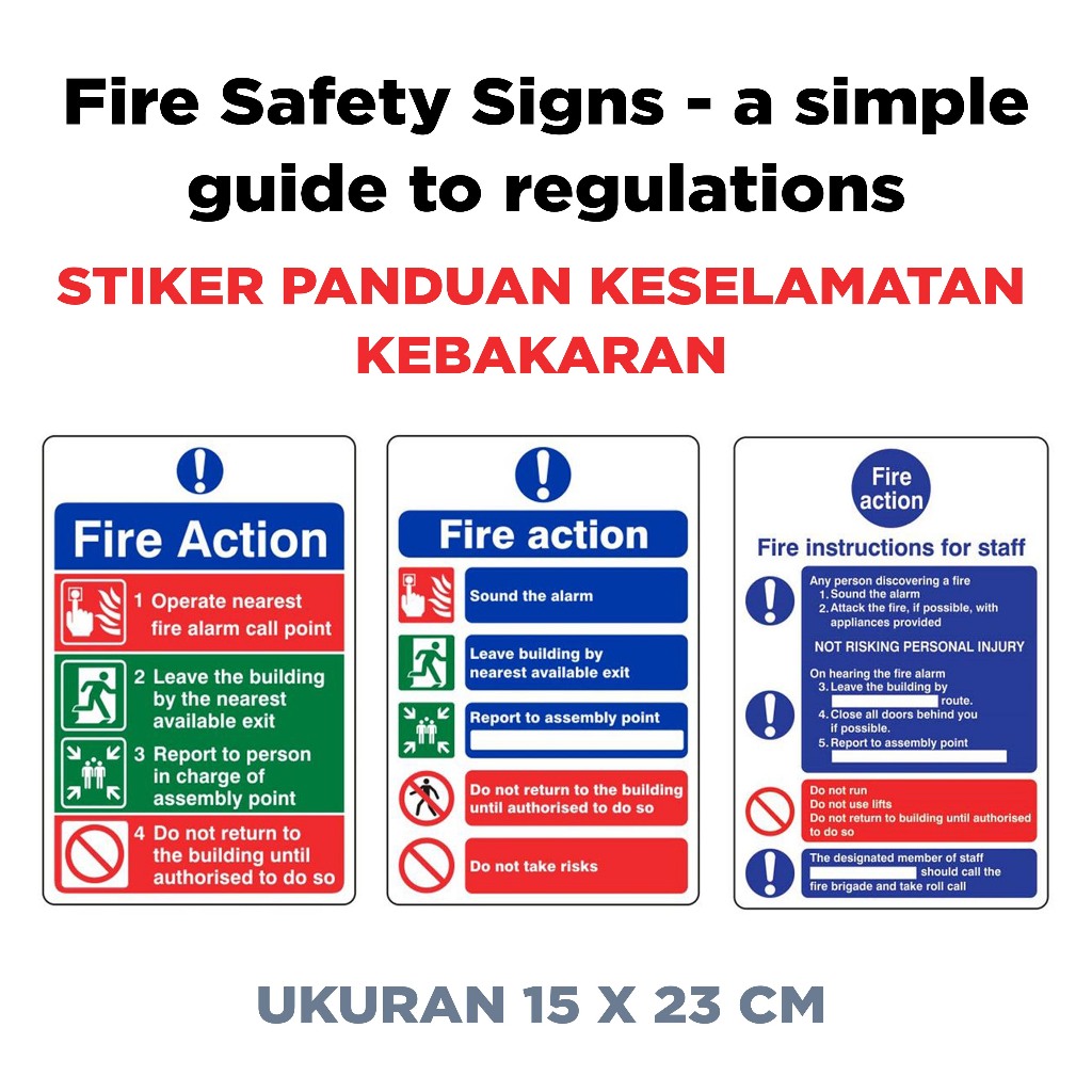 Jual Fire Safety Signs - a simple guide to regulations / STIKER PANDUAN ...