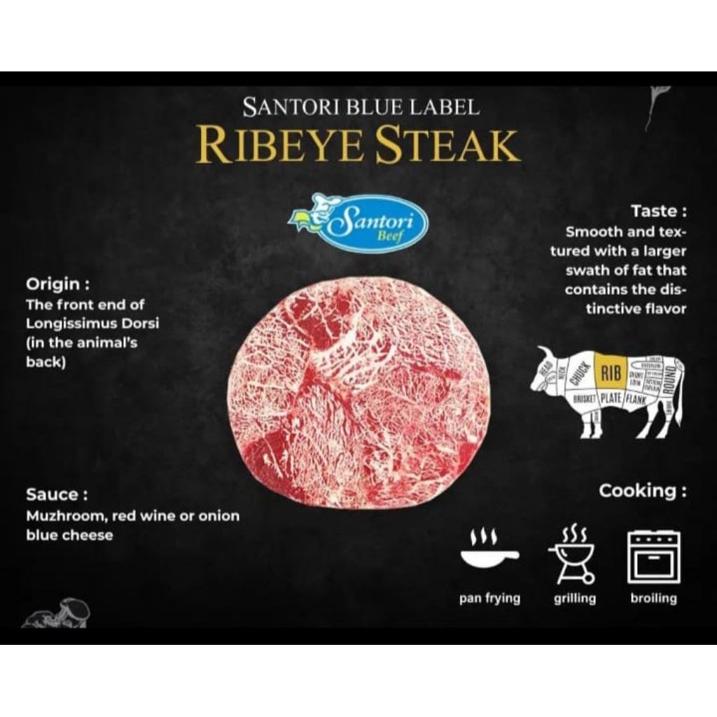 Jual Santori Blue Label Wagyu Ribeye Steak | Shopee Indonesia