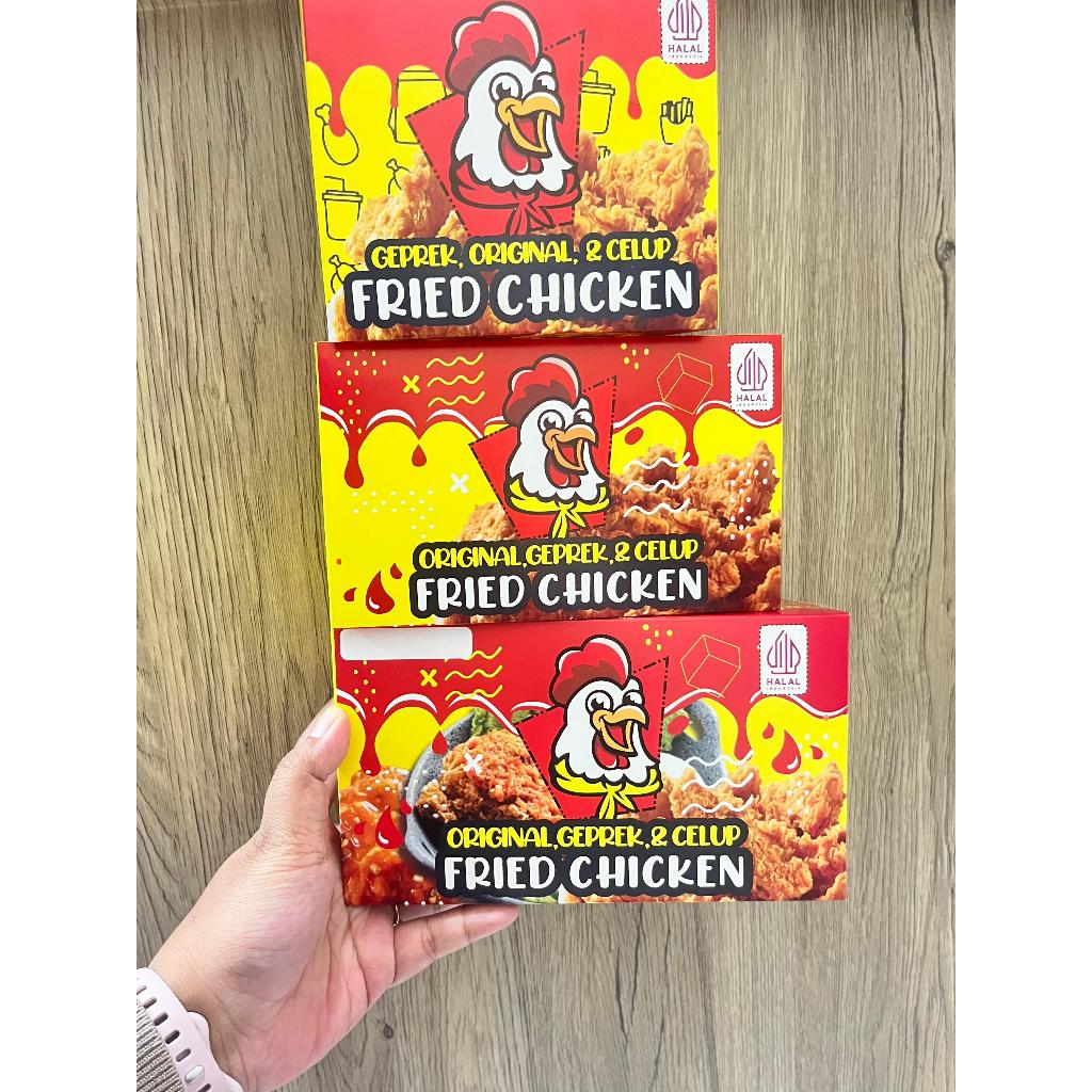 Jual (isi 100) BOX CELUP Friedchicken XS M L/ dus makanan/box ayam ...