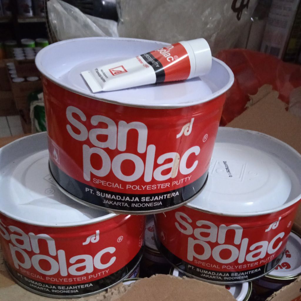 Jual dempul sanpolac polyester putty dempul motor mobil | Shopee Indonesia