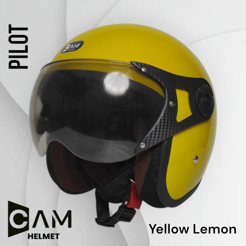 Jual Helm Bogo Pilot CAM Polos Yellow Lemon Retro Dewasa Pria Wanita ...