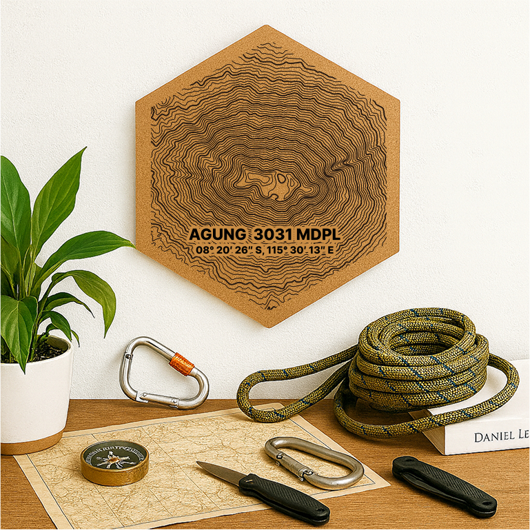 Jual Ukiran Gunung Agung MDF Laser Cutting Kontur 3D Hiasan Dinding ...