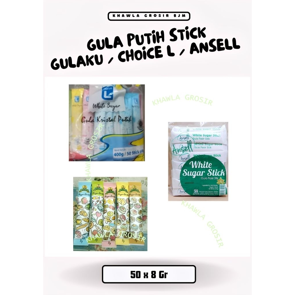 Jual ANSELL / GULAKU / CHOICE L - GULA STICK - GULA PASIR / GULA HALUS ...