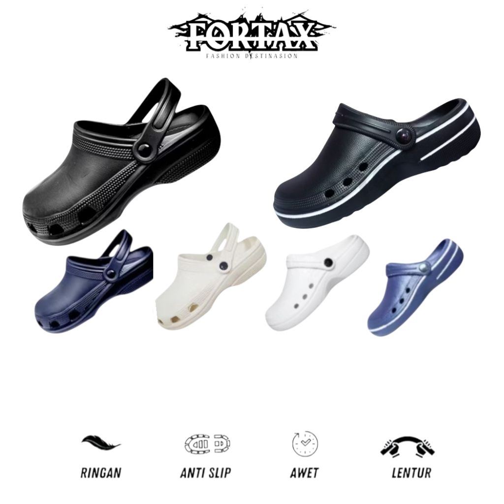 Jual Sandal Clog BAIM Polos Anti Slip 36 s/d 44 Full Karet Eva / Sendal ...