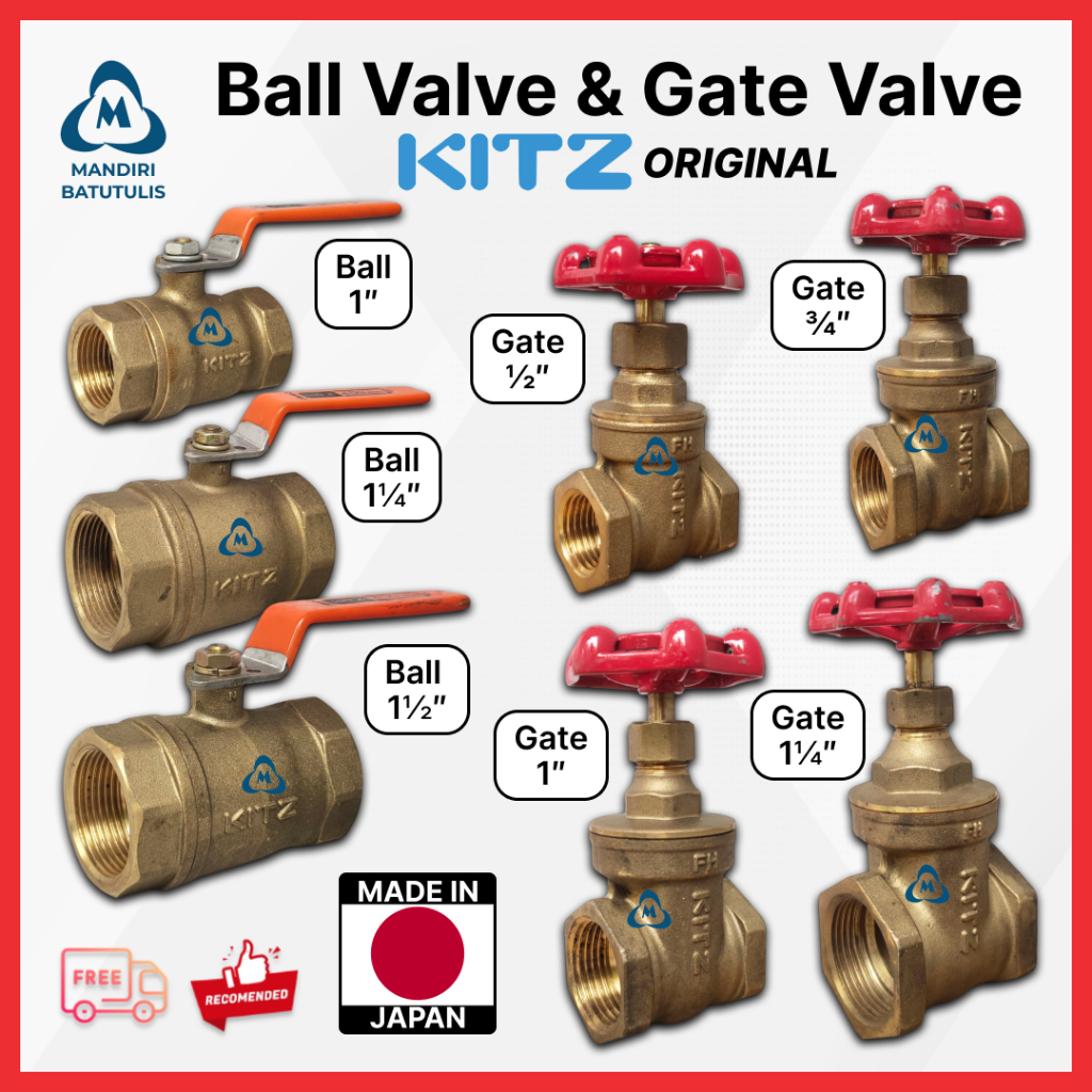 Jual Ball Valve & Gate Valve KITZ Kuningan Original Jepang - Stop Kran Kuningan - Keran Katup ...