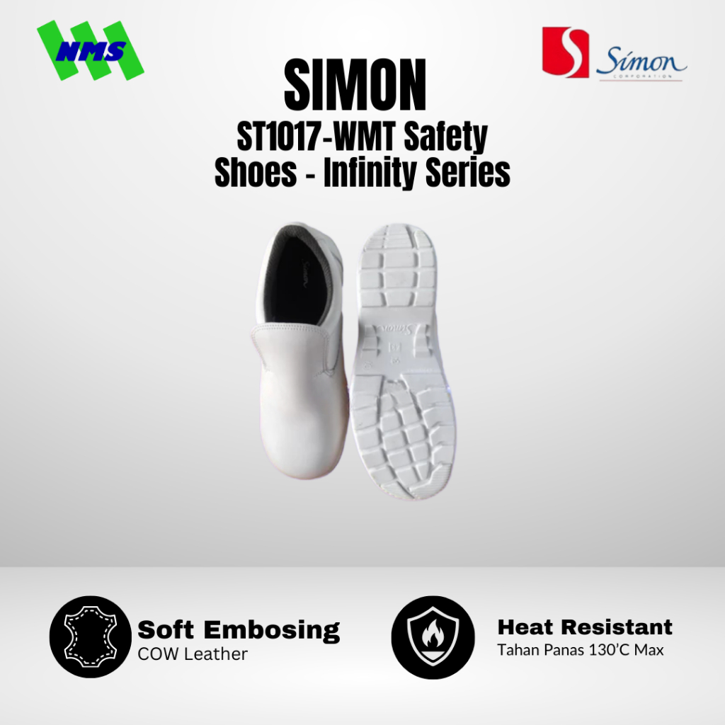 Jual Sepatu Safety Simon ST1017WMT White Antistatic Kulit Sapi Asli ...