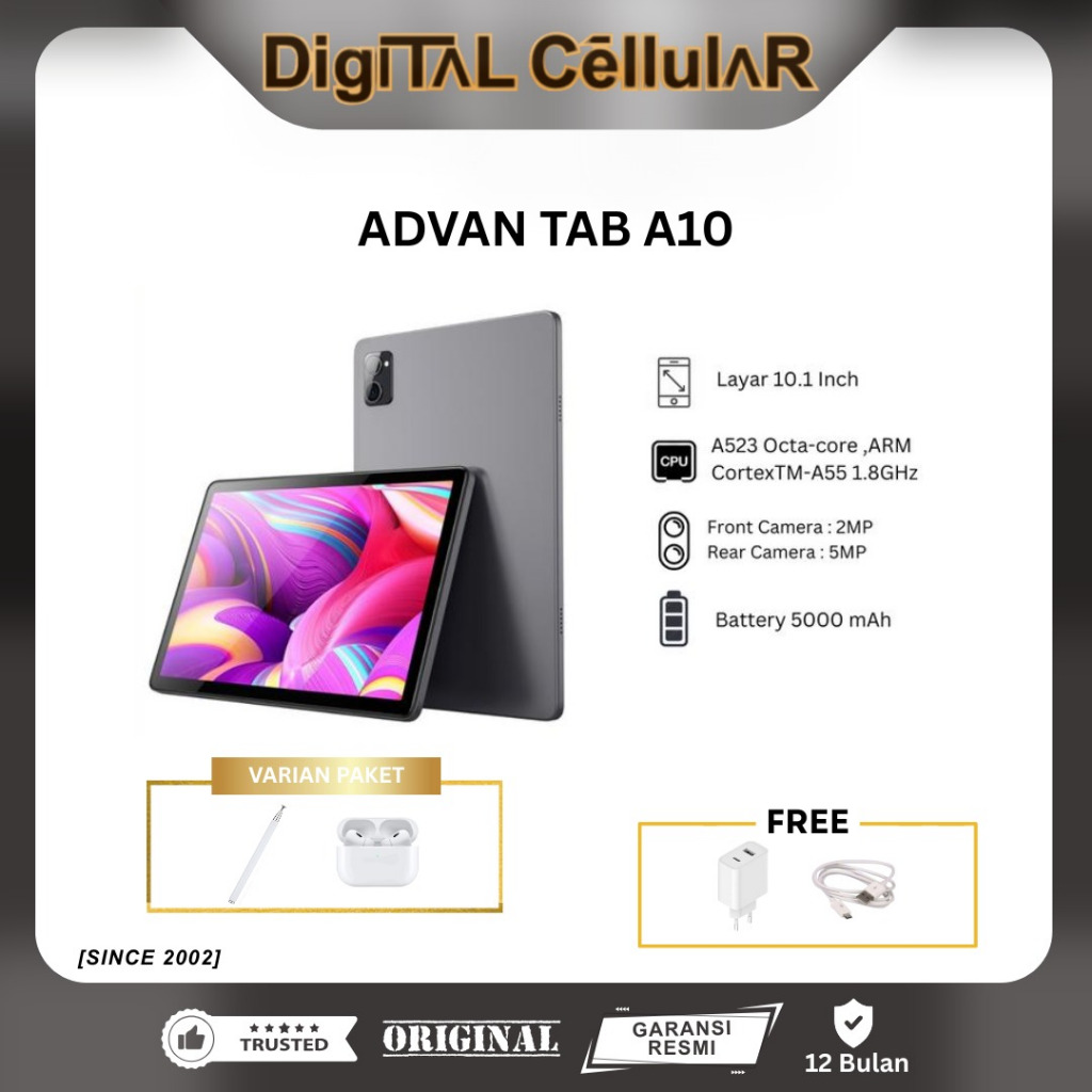 Jual ADVAN TAB A10 4/64GB WIFI GARANSI RESMI | Shopee Indonesia