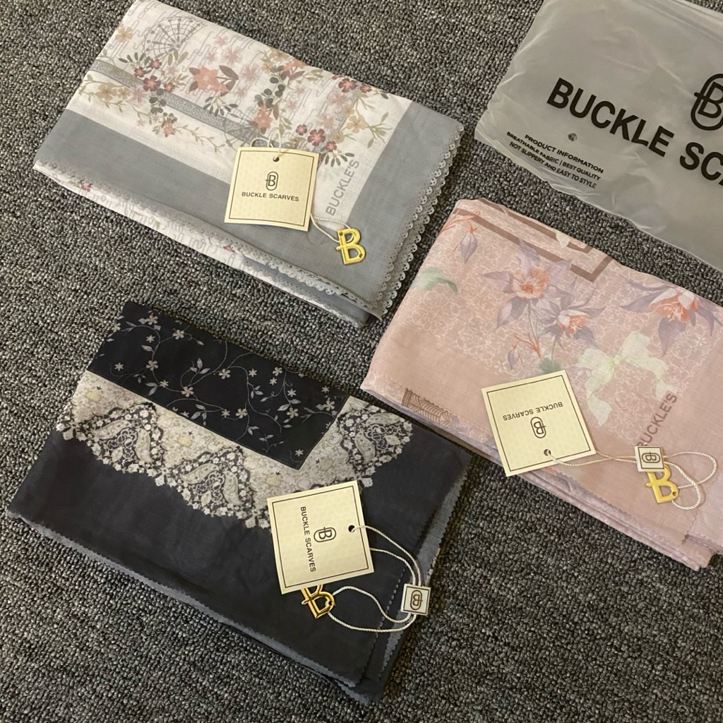 Jual (POUCH) Buckle Scarves SERAGAM Segi Empat Motif Hijab Voal Premium ...