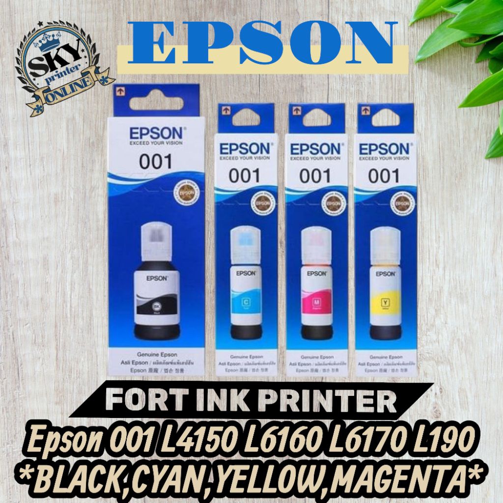 Jual 1 SEAT TINTA EPSON 001 ORIGINAl COLUAR BLACK PRINTER SERIES L4150/L4160/L4260/L4266/L6160 ...