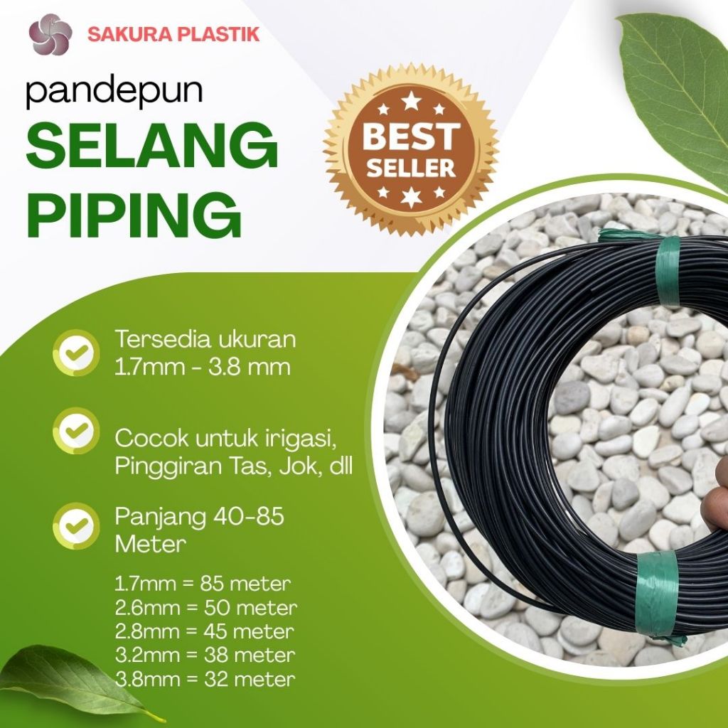 Jual Selang piping 40-85 meter/ Rotan piping tas plastik hitam | Shopee ...