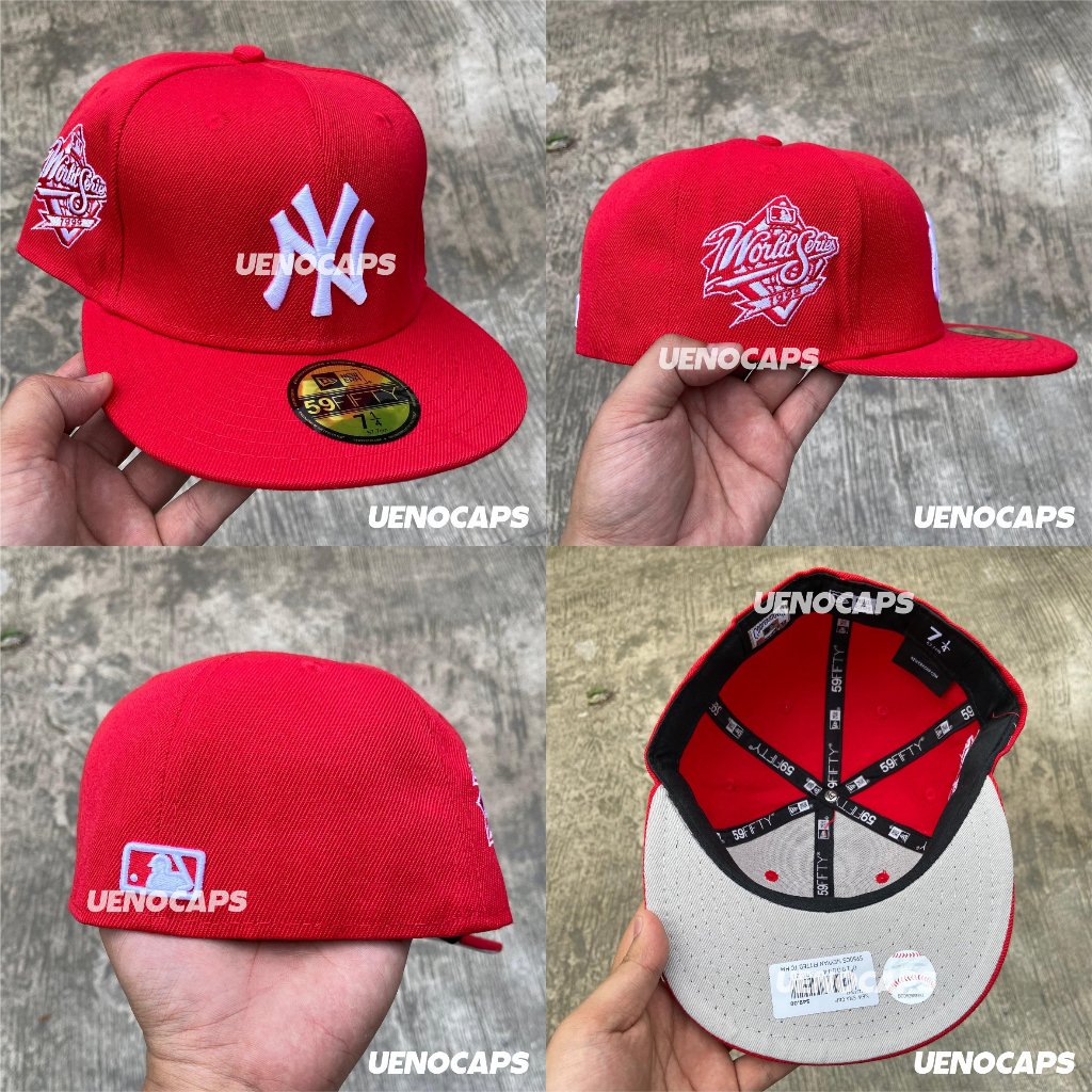 Jual Topi Snapback Fitted NY New York Yankees Red White World Series ...