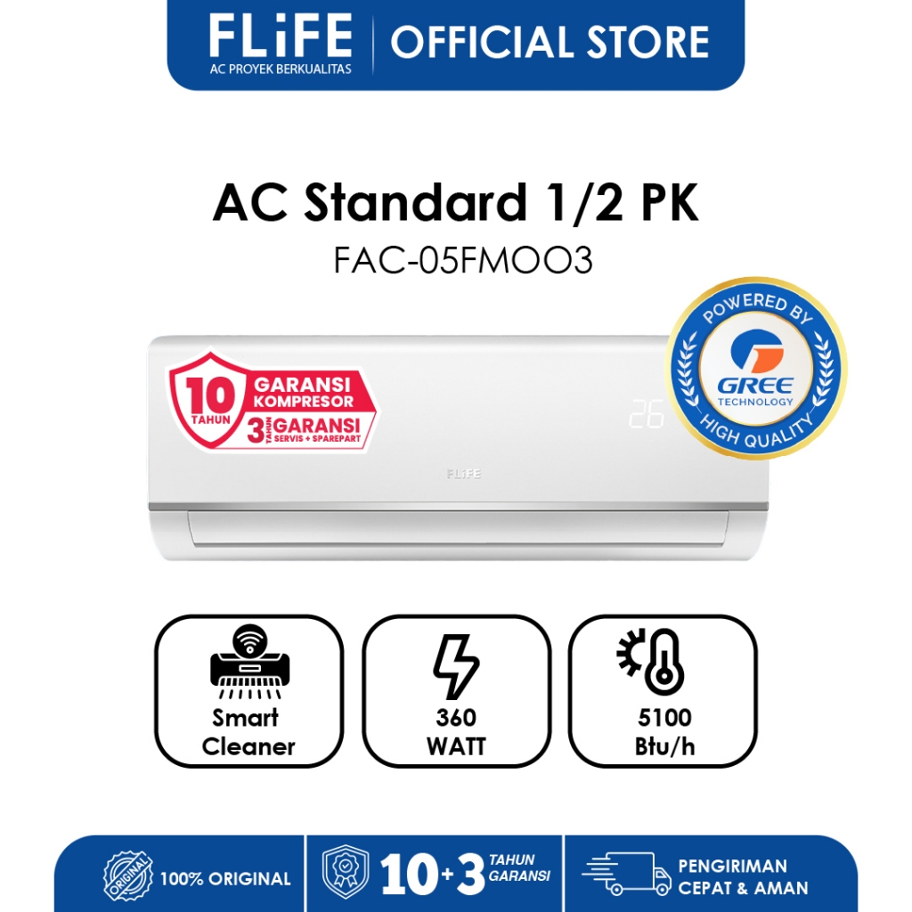 Jual FLIFE AC 1/2 PK Standard - Turbo Mode - LED Display - Smart ...