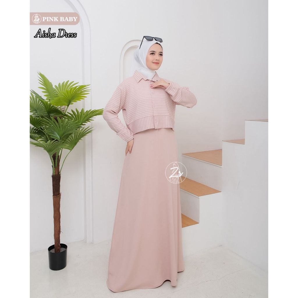 Jual DRESS AISHA BY ZR SET ROMPI KEKINIAN KOREAN STYLE KNIT PREMIUM ...