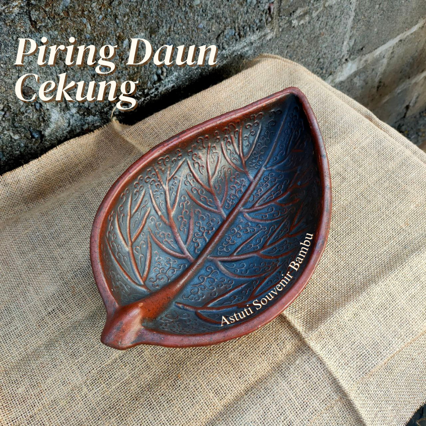 Jual PIRING GERABAH TANAH LIAT BENTUK DAUN CEKUNG PREMIUM | cobek ...