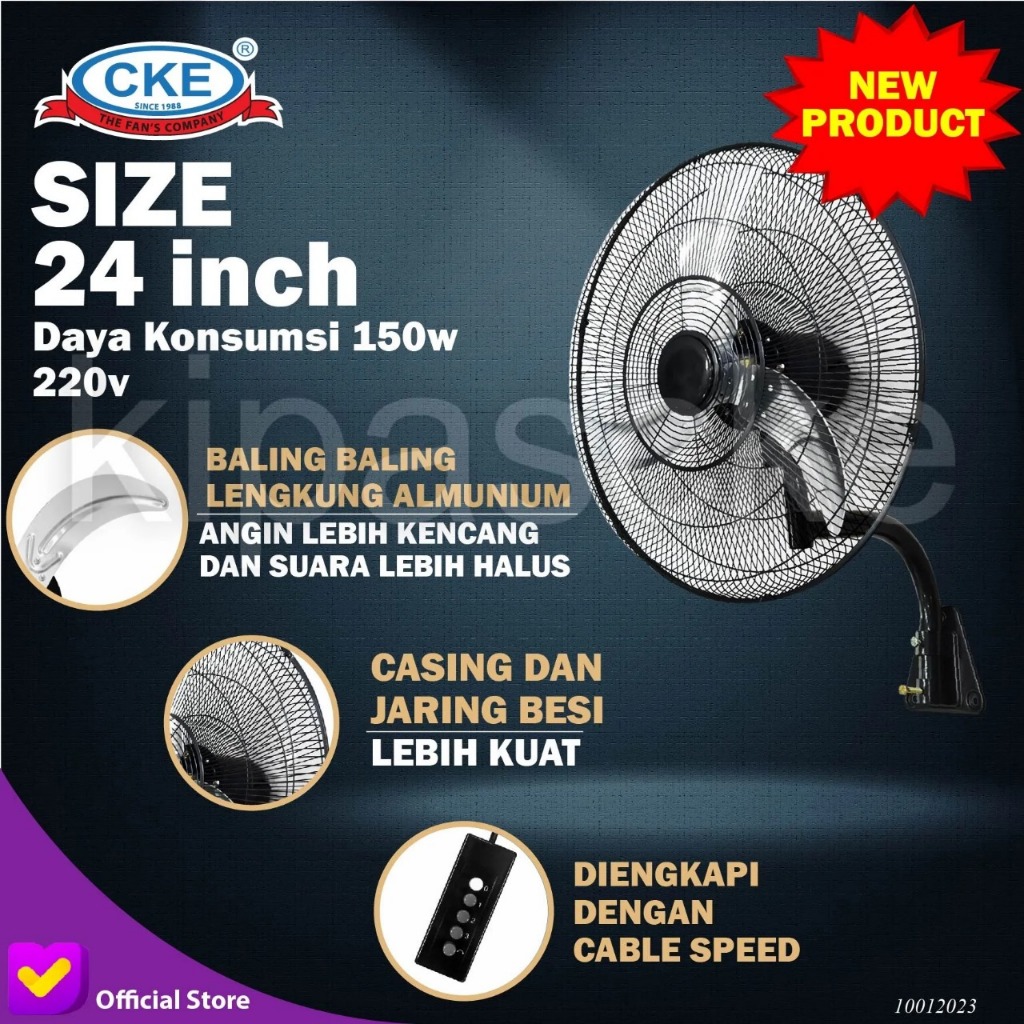 Jual CKE WALL FAN 24 INCH WF-NBCW24/1-TH PRODUK BARU KIPAS ANGIN ...
