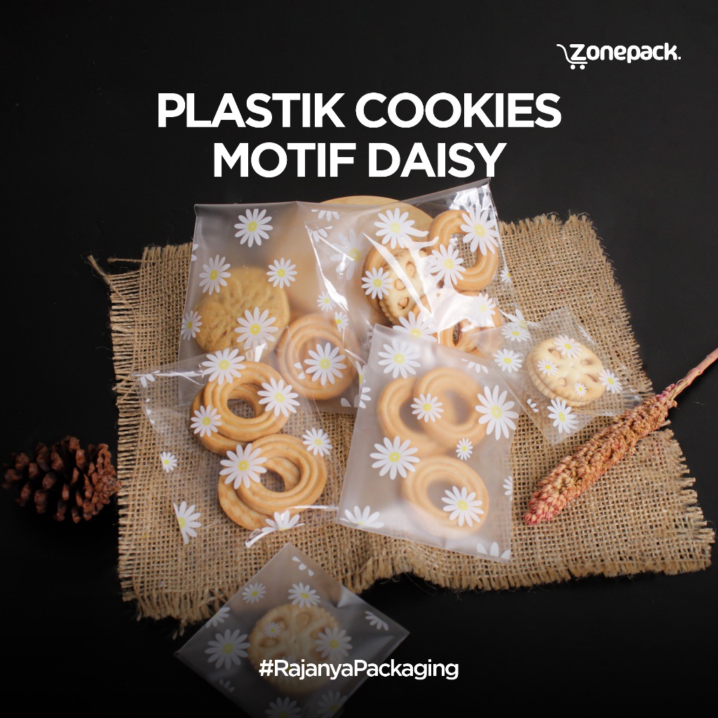 Jual [100 PCS] Plastik Cookies OPP Motif Bunga | Plastik OPP Bening ...