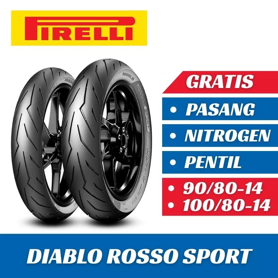 Jual Paket Ban Motor Pirelli Diablo Rosso Sport 90/80-14 & 100/80-14 ...