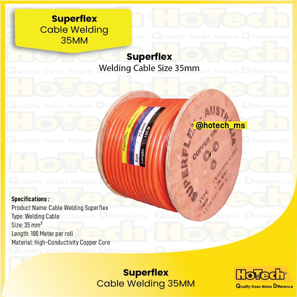 Jual Superflex Kabel Las 35mm Diameter 35 mm² Panjang 100 Meter Tembaga ...