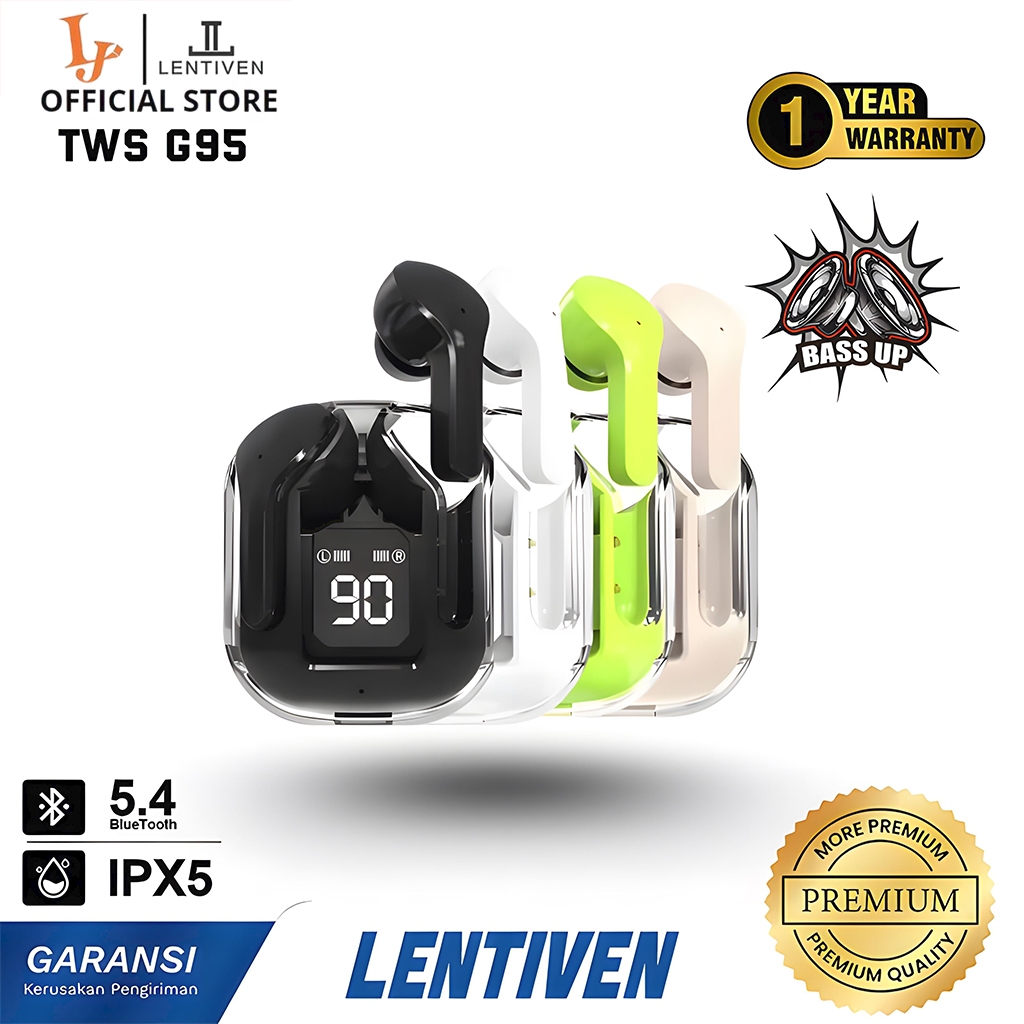 Jual LJ LENTIVEN TWS Headset Bluetooth Earphone Wireless Earbuds Mini ...