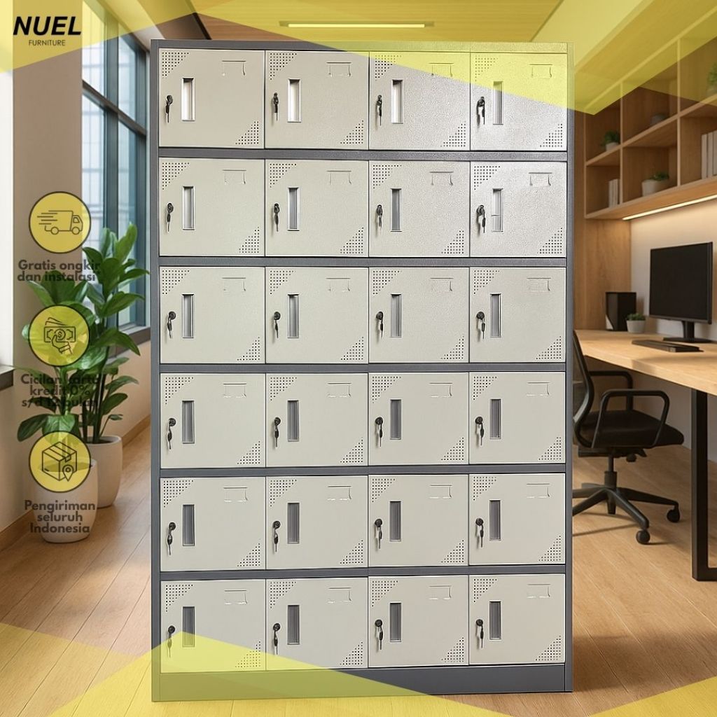 Jual NUEL Lemari Locker Arsip Kantor / Loker Kabinet Besi Susun 24 ...