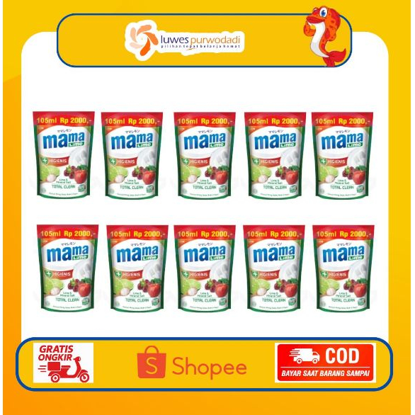 Jual MAMA LEMON 105ml Varian Lime & Mineral Salt isi 10 pcs | Shopee ...
