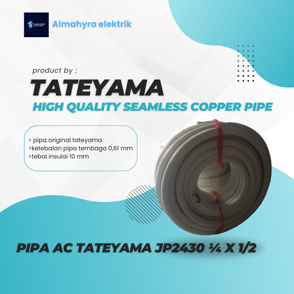 Jual PIPA AC TATEYAMA ukuran 1/4 + 1/2 untuk ac 1,5 - 2 PK ( Per METER ...