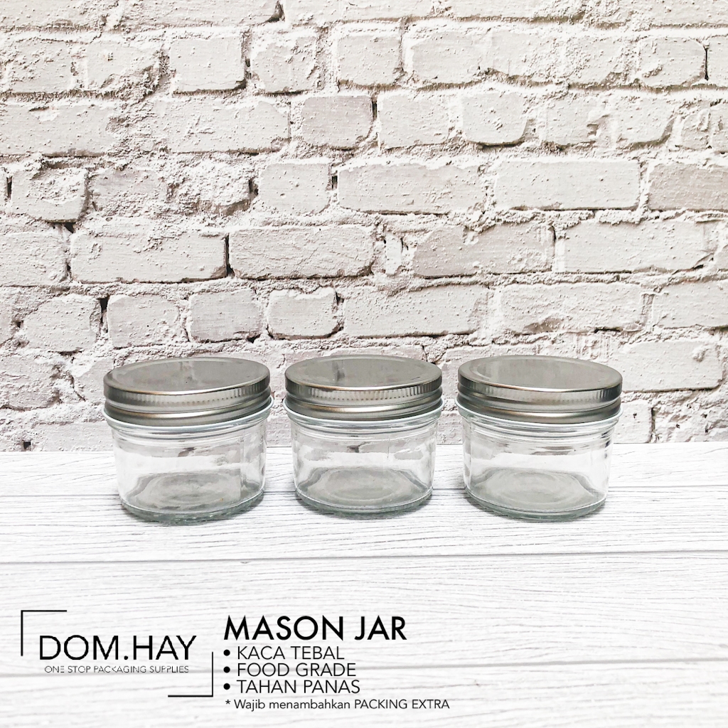 Jual Mason Jar 100ml Toples Kaca Bulat Jar Glass Tutup Aluminium ...