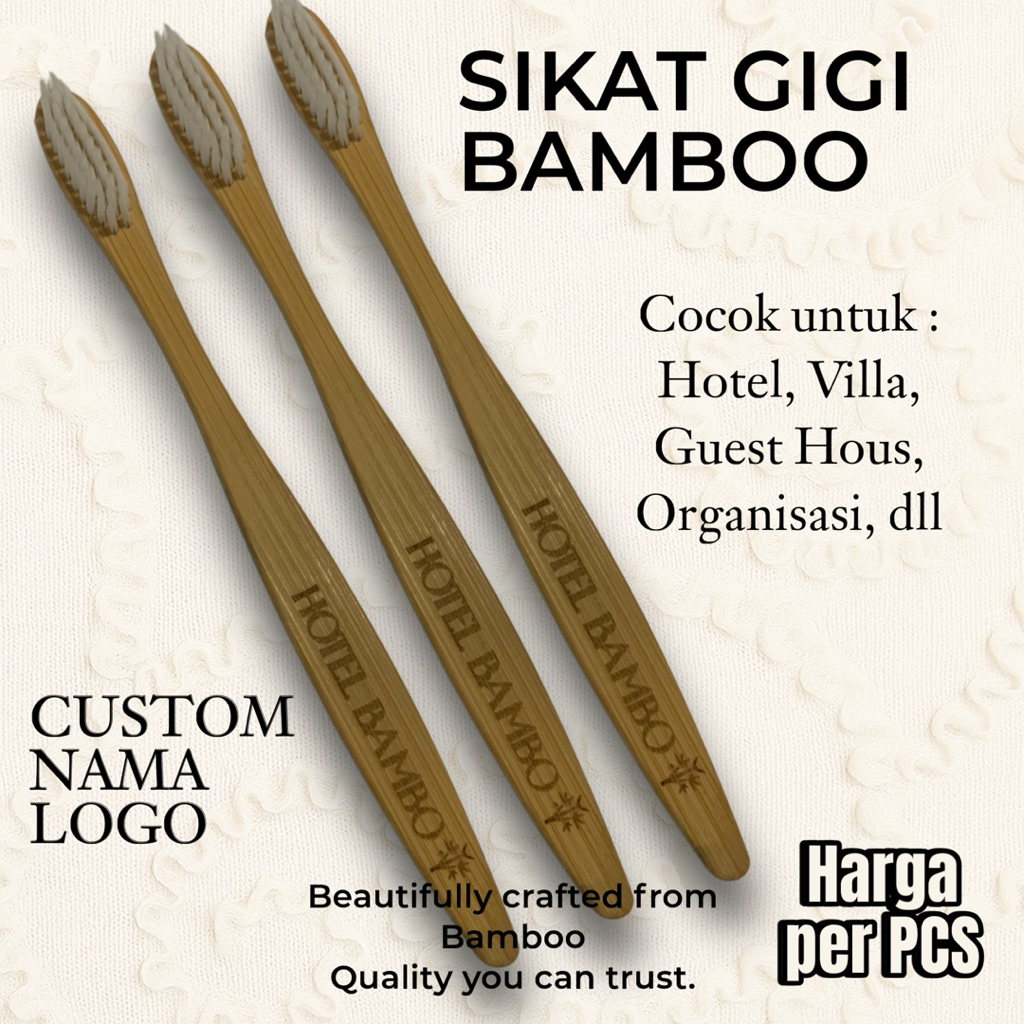 Jual Sikat Gigi bambu Custom Nama Logo, Souvenir Nikah | Sikat Hotel ...